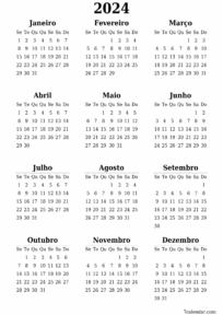 Calendário 2024 de Feriados e para Imprimir - Alta Qualidade | PortalPower