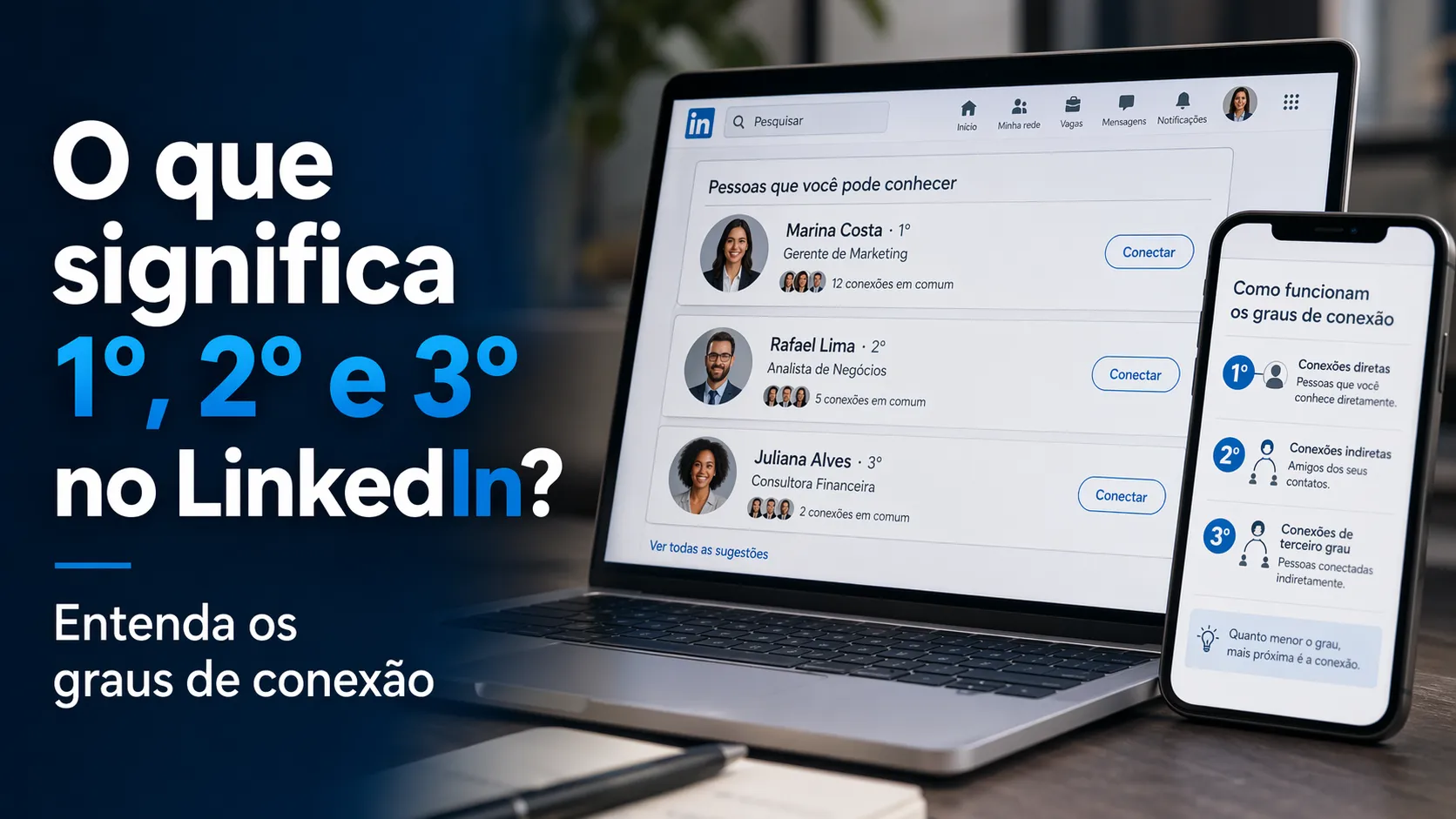 O que significa 1º, 2º e 3º no LinkedIn? | PortalPower